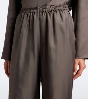 Loulou De Saison Alera Silk Twill Wide-leg Pants