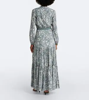 Veronica Beard Sama Printed Tiered Silk-blend Maxi Dress