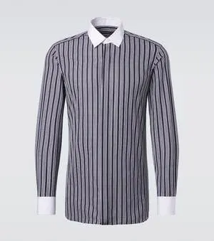 TOM FORD Striped Cotton Poplin Shirt - Multicoloured