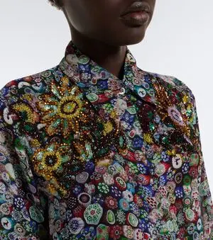 Dries Van Noten Embellished Printed Shirt - Multicoloured