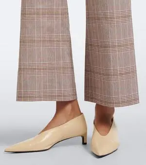 Veronica Beard Dova Cropped Cotton And Linen Wide-leg Pants - Brown