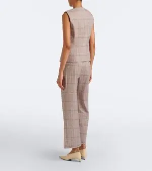 Veronica Beard Dova Cropped Cotton And Linen Wide-leg Pants - Brown