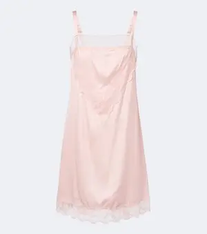 Simone Rocha Lace-trimmed Satin Slip Dress - Pink