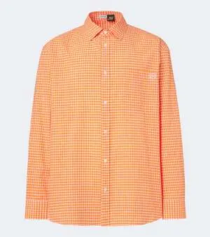 Loewe Checked Cotton-blend Shirt - Orange