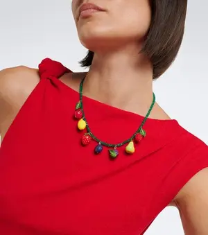 JENNIFER BEHR Embellished Fruit Charm Necklace