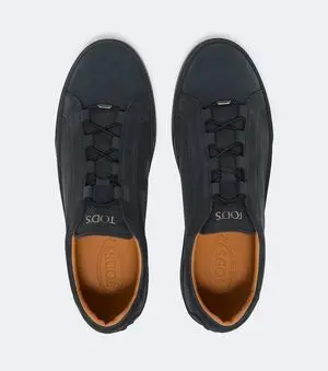TOD'S Leather Lace-up Sneakers - Blue