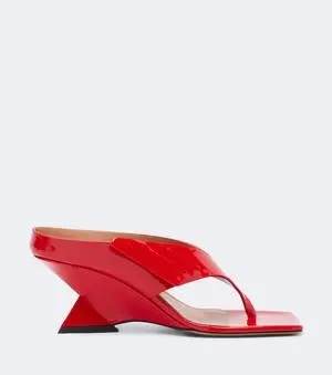 Attico Cheope Patent Leather Thong Sandals