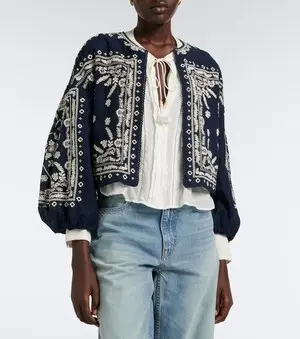 Veronica Beard Drake Embroidered Cotton-blend Jacket