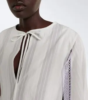 JW Anderson Draped Cotton Top With Self-tie Collar