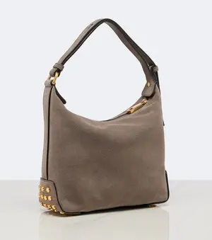 TOD'S Metal Dots Suede Top-handle Bag - Grey