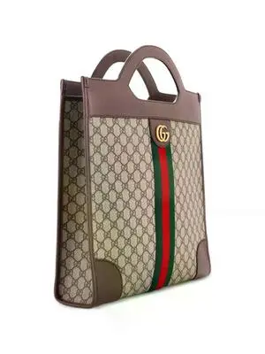 Gucci Ophidia Cut Out Handle Gg Coated Canvas Medium Tote Bag