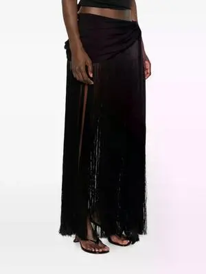 Cult Gaia Saman Fringe-trimmed Maxi Skirt
