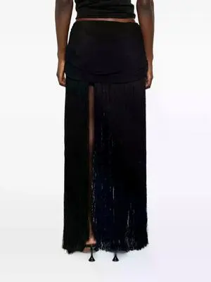 Cult Gaia Saman Fringe-trimmed Maxi Skirt