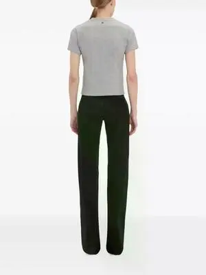 Victoria Beckham Marl Effect Embroidered Logo T-shirt - Grey