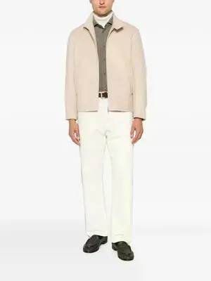 LARDINI Felted Zip-up Jacket With Buttoned Cuffs