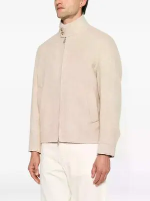 LARDINI Felted Zip-up Jacket With Buttoned Cuffs
