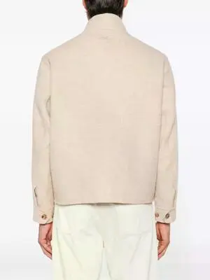 LARDINI Felted Zip-up Jacket With Buttoned Cuffs