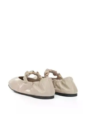 Miu Miu Crinkled-leather Ballet Flats
