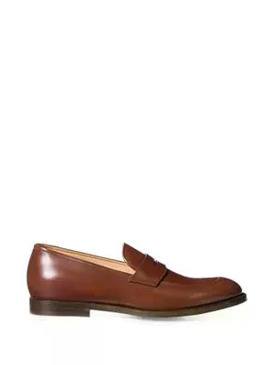 Brunello Cucinelli Braided And Polished Calfskin Penny Loafers - Brown