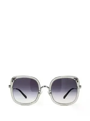 COACH Glitter Effect Floral Embellished Sunglasses - Silver