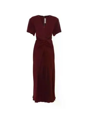 Victoria Beckham Eve Twist-detail Midi Dress - Red