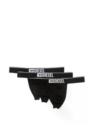 DIESEL® Logo-waistband Briefs - Black