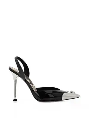 Philipp Plein Crystal Skull Slingback Pumps