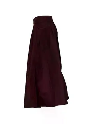 Max Mara Romina Pleated Taffeta Midi Skirt