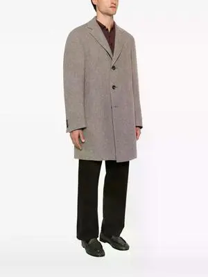 Canali Single-breasted Wool Twill Coat