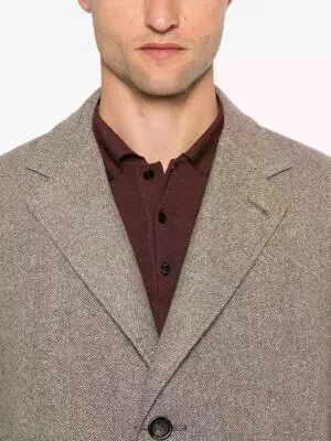 Canali Single-breasted Wool Twill Coat