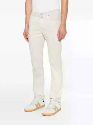 Jacob Cohen Bard Logo-patch Slim-fit Trousers - Neutrals