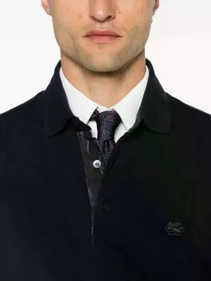 Etro Logo-embroidered Long-sleeve Polo Shirt