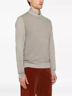 Etro Pegaso Embroidered Waffle-knit Sweater - Grey