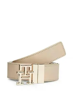 Tommy Hilfiger Reversible Monogram Leather Belt - Neutrals