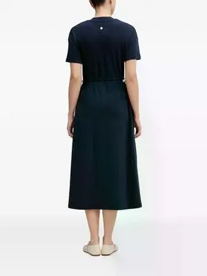 JOOP! Drawstring Midi Dress With V-neck And Short Sleeves