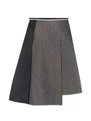 Kolor Asymmetric Panelled Midi Skirt - Grey
