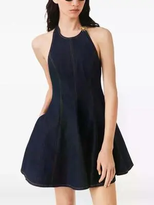 Maje Halterneck Mini Dress - Navy