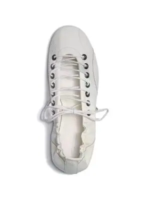 Bernardo Lace-up Ballet Flats - White