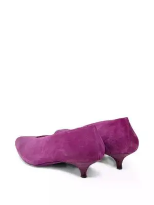 Marsèll Suede Pointed-toe Kitten Heel Pumps - Purple