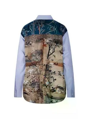 PIERRE-LOUIS MASCIA Panelled Graphic-print Shirt