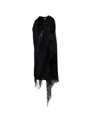 Sportmax Fringed Trim Sleeveless Mini Dress - Black