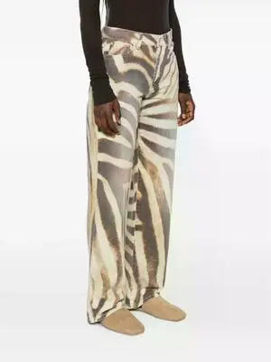 7 For All Mankind Stovepipe Zebra-print Straight-leg Jeans