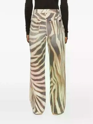 7 For All Mankind Stovepipe Zebra-print Straight-leg Jeans