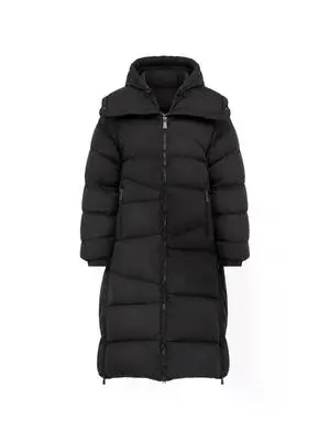 Bacon Double Hooded Quilted Coat - Black
