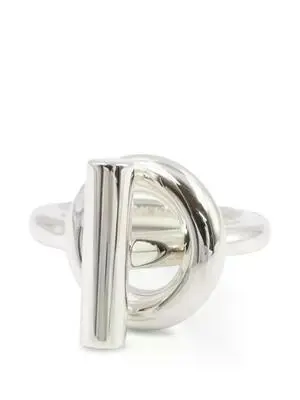 Hermès Sterling Engraved Logo Ring
