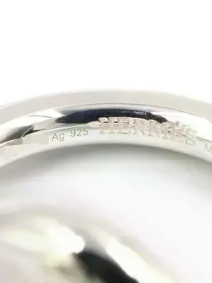Hermès Sterling Engraved Logo Ring