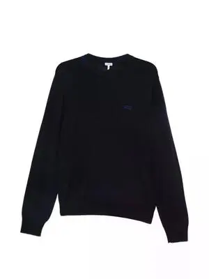 Loewe Embroidered Anagram Crew Neck Sweater - Blue
