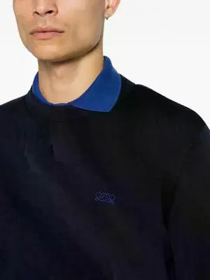 Loewe Embroidered Anagram Crew Neck Sweater - Blue