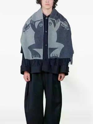 Henrik Vibskov Bug Press Jacquard-knit Scarf - Grey