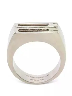 Victoria Beckham Tone Polished Finish Signet Ring - Silver